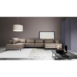 Trendmanufaktur Wohnlandschaft &raquo;Luzi, gem&uuml;tliches Sofa, extra viel Platz, viele Kissen&laquo; Designsofa mit tollem Sitzkomfort, Metallf&uuml;&szlig;e schwarz, Breite 