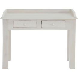 Home Affaire Schreibtisch &raquo;Lavin&laquo; Mangoholz, mit dekorativen Schnitzereien, Handgefertigt, Breite 111 cm beige B/H/T: 100cm x 81cm x 49cm