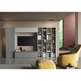 Home Affaire Wohnwand &raquo;Infinity, 7tlg. Breite 305 cm, Schrankwand, Anbauwand&laquo; 7 Stk. tlg. grau B/H/T: 305cmcm x 186cmcm x 40cmcm