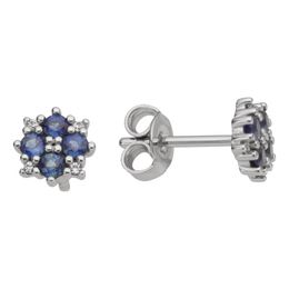 Firetti Damen Paar Ohrstecker &raquo;Schmuck Geschenk Gold 333 oder 375 Ohrschmuck Ohrringe Blume&laquo; mit Rubin oder Saphir - mit Brillanten gold 6,1mm, 0,03 