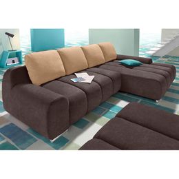 Home Affaire Ecksofa &raquo;Bono L-Form&laquo; wahlweise mit Schlaffunktion braun Luxus-Microfaser ALTARA NUBUCK (100% Polyester);Luxus-Microfaser ALTARA NUBUCK (