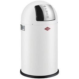 Wesco M&uuml;lleimer &raquo;Pushboy Junior&laquo; 1 Beh&auml;lter Abfallsammler 22 Liter wei&szlig; Stahlblech B/H/T: 35cm x 63cm x 35cm, 22 l
