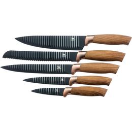 King Messer-Set &raquo;Essential&laquo; Wellenschliff, Griffe in Holzoptik, im Geschenk-Etui braun Spezialklingenstahl Einheitsgr&ouml;&szlig;e