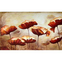 papermoon Fototapete &raquo;MOHNBLUMEN-MALEREI RETRO VINTAGE BLUMEN DEKOR MUSTER&laquo; bunt Vlies B/L: 3m x 2,23m, Bahnen: 6 Stk.