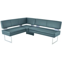 K+w Komfort & Wohnen K+W Komfort & Wohnen Eckbank langer Schenkel links oder rechts, mit dekorativen Distanzhalter blau B/H/T: 158cm x 89cm x 199cm, Leder Longlife BRONCO,