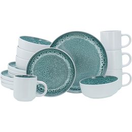 Creatable Kombiservice &raquo;Nordic Fjord, Service 16-tlg.&laquo; Reaktive Glasur, Einzigartiger Look Steinzeug 16