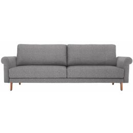 Creation BY ROLF BENZ 3-Sitzer &raquo;CR.450, Designsofa, Loungesofa&laquo; modern Landhaus, Breite 208 cm, F&uuml;&szlig;e in Nussbaum grau NaturLEDER OSKAR (echtes 