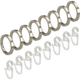 Liedeco Gardinenring f&uuml;r Gardinenstangen &Oslash; 16 mm silber Materialmix &Oslash; 1,6cm, 8 Stk.
