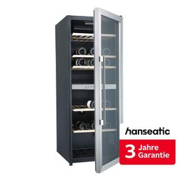 Hanseatic Weink&uuml;hlschrank &raquo;HWC77FCIA&laquo; f&uuml;r 77 Stk. Standardflaschen &aacute; 075l inkl. 3 Jahre Herstellergarantie schwarz Einheitsgr&ouml;&szlig;e