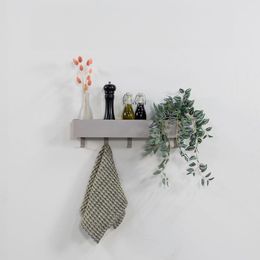 SPINDER DESIGN Garderobenhaken &raquo;Multi 5&laquo; 2-in-1 Wandregal + Garderobe grau Stahl B/H/T: 52cm x 13cm x 10cm