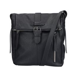 Rieker Damen Umh&auml;ngetasche Damen-Handtasche, Schultertasche, &Uuml;berschlag mit Schnallenverschluss schwarz B/H/T: 21cm x 34cm x 10cm
