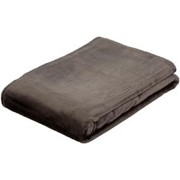 G&ouml;zze Wohndecke &raquo;Memphis&laquo; in tollen Unifarben, Kuscheldecke braun Polyester B/L: 180cm x 220cm