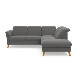 Sit & More sit&more Ecksofa &raquo;Romero L-Form&laquo; wahlweise mit oder ohne TV-Funktion, Schlaffunktion, Bettkasten grau 90% Polyester 10%Polyamid B/H/T: 250cm x 91cm x 