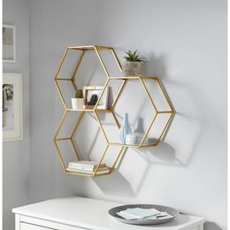 OTTO home Deko-Wandregal &raquo;Lenia, 3 Ablagefl&auml;chen aus Glas in einer besonderen Form kombiniert&laquo; f&uuml;r elegantes und modernes Wohnen, aus Metall, in 3 