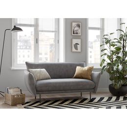 OTTO home 2-Sitzer &raquo;Stine&laquo; Besonderes Design durch Kissenoptik und Keder grau Struktur (100% Polyester);Struktur weich (85% Polyester/15% Nylon);