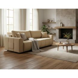 OTTO home Schlafsofa &raquo;YLVAA 3-Sitzer, 239 cm - OTTO. Verl&auml;ssliche Qualit&auml;t.&laquo; Schlaffunktion(132/198), Bettkasten, Feinstruktur-Bezug beige B/H/T: 