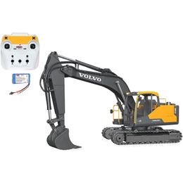 Jamara RC-Bagger &raquo;Volvo EC160E Metal 1:16 2,4 GHz Destruction-Set&laquo; mit Motorsound, LED-Licht und Anbauger&auml;ten; offiziell lizenziert gelb Einheitsgr&ouml;&szlig;e RC-
