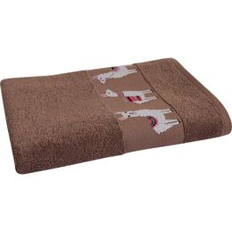 Dyckhoff Duschtuch &raquo;Lama&laquo; mit trendiger Lamabord&uuml;re braun Walkfrottee, Obermaterial: 100% Baumwolle B/L: 70cmx140cm, 1 Stk., Lama, Walkfrottee