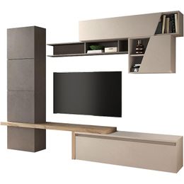 Home Affaire Wohnwand &raquo;Infinity, 9tlg. Breite 280 cm, moderne Mediawand&laquo; 9 Stk. tlg. beige B/H/T: 280cmcm x 202cmcm x 40cmcm