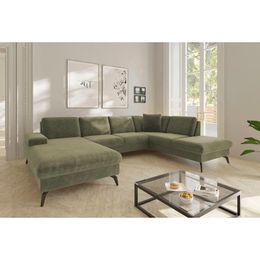 Sit & More sit&more Wohnlandschaft &raquo;Morris Jubi U-Form, B: 300 cm&laquo; mit Armteilfunktion & 1 Zierkissen, optional Schlaffunktion gr&uuml;n 100% Polyester B/H/T: 300cm x