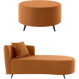 Home Affaire Recamiere &raquo;Hulby&laquo; wahlweise mit und ohne Hocker und Armlehne links oder rechts rosa 100% Polyester B/H/T: 182cm x 82cm x 90cm, Struktur 