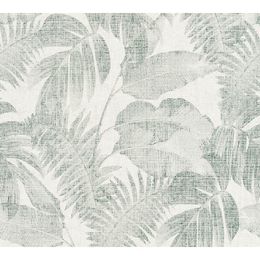 Livingwalls living walls Vliestapete &raquo;New Walls Cosy & Relax mit Palmenbl&auml;ttern&laquo; Wald botanisch floral leicht strukturiert Palmentapete Tapete Dschungel Tapeten 