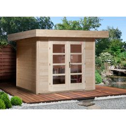 Weka Gartenhaus &raquo;126 Gr.1&laquo; verschiedene Farben beige Massivholz Fu&szlig;boden im Gartenhaus, ohne R&uuml;ck- und Seitenwand, ohne Dacheindeckung