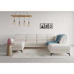 Sit & More sit&more Wohnlandschaft &raquo;Sinatra U-Form&laquo; optional mit Kopfteilverstellung und Armteilfunktion, Metallf&uuml;&szlig;e beige 100% Polyester B/H/T: 326cm x 85cm x 