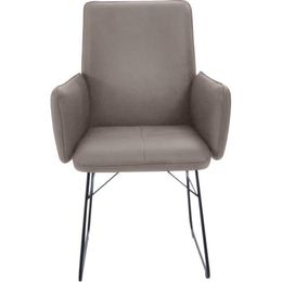 K+w Komfort & Wohnen K+W Komfort & Wohnen Armlehnstuhl () 1 Stk.Drahtkufengestell in Metall schwarz, Griff am R&uuml;cken, Steppung im Sitz grau B/H/T: 61cm x 91cm x 62cm, 1 