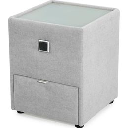 Jockenh&ouml;fer Nachtkonsole &raquo;Lancy&laquo; mit LED-Beleuchtung grau Glas, Holzwerkstoff B/H/T: 42,5cm x 53cm x 45cm, 1 Stk.