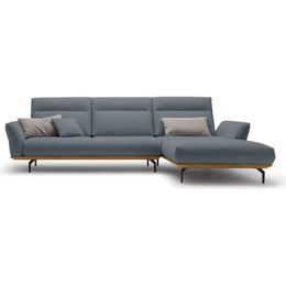 Creation BY ROLF BENZ Ecksofa &raquo;CR.460 Design-Sofa der Extraklasse, verstellbare R&uuml;ckenlehne, L-Form&laquo; Sockel in Nussbaum, Winkelf&uuml;&szlig;e in Umbragrau, 