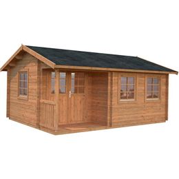 Palmako Gartenhaus &raquo;Susanna&laquo; 16,4 qm braun Massivholz Fu&szlig;boden im Gartenhaus, ohne Dacheindeckung