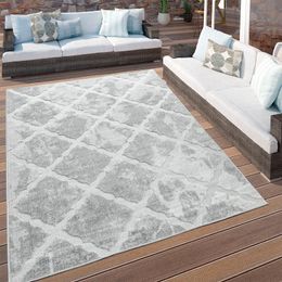 Paco Home Teppich &raquo;Stilo 859&laquo; rechteckig 12 mm H&ouml;he Hoch-Tief-Struktur, In- und Outdoor geeignet, Wohnzimmer grau Polypropylen (PP) B : 80cm 1 Stk., 12mm, L: 