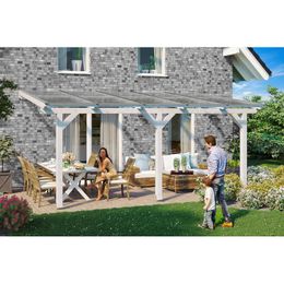 Skan Holz Terrassendach &raquo;Bormio&laquo; wei&szlig; Polycarbonat (PC) B/H/T: 541cm x 229cm x 250cm, farbig lasiert