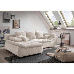 Home Affaire Ecksofa &raquo;Imola, bequem, aktuelle Steppung im Sitz, L-Form, Breite 270cm&laquo; wahlweise mit Bettfunktion, OTTOs Choice beige Microfaser 