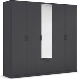 Rauch Dreht&uuml;renschrank &raquo;Kleiderschrank Schrank Garderobe W&auml;scheschrank BARI mit Spiegel&laquo; mit Schubasten mittig, moderner Griff in Graumetallic MADE IN