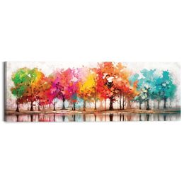 Reinders Deco-Panel &raquo;Farbenfroher Wald&laquo; Wohnzimmer - Mehrfarbig - MDF - Wald - 118x40 cm bunt B/H/T: 118cm x 40cm x 2cm