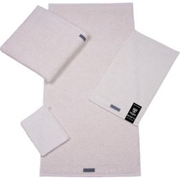 Ross Waschhandschuh &raquo;Smart&laquo; Uni-Rippe mit Velourslabel beige Frottier B/L: 16cmx21cm, 6 Stk.