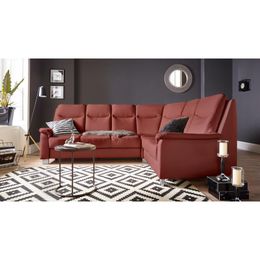 Sit & More sit&more Ecksofa &raquo;Boccaccio L-Form&laquo; mit Federkern und Kopfteilverstellung, wahlweise mit Schlaffunktion orange Kunstleder SOFTLUX ;Luxus-Microfaser (