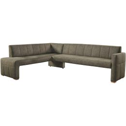 exxpo - sofa fashion Essbank elegant und modern mit hohem Sitzkomfort gr&uuml;n B/H/T: 265cm x 83cm x 199cm, Luxus-Microfaser, langer Schenkel rechts