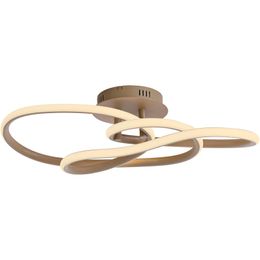 Paul Neuhaus LED Deckenleuchte &raquo;TWIST&laquo; LED-Board 1 Stk. Warmwei&szlig; Stufenlos dimmbar &uuml;ber Lichtschalter, Memoryfunktion braun 1, H: 24cm, 1 Stk.