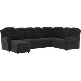 Home Affaire Wohnlandschaft &raquo;Boston U-Form&laquo; mit hoher R&uuml;ckenlehne, wahlweise mit Schlaffunktion & Stauraum schwarz 100% Polyester B/H/T: 333cm x 102cm