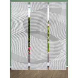 HOME in green Schiebegardine &raquo;DACIO 3ER SET&laquo; Paneelwagen 3 Stk. tlg. SET DIGITALDRUCK,BAMBUSOPTIK RECYCELT grau Polyester 245cm, Paneelwagen, 60cm