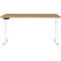 Germania Schreibtisch &raquo;Jet&laquo; moderne Farbvariationen, Breite 120/140/160/180 cm, Made in Germany beige B/H/T: 140cm x 72cm x 80cm, Gestellfarbe wei&szlig;