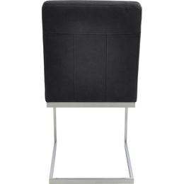 K+w Komfort & Wohnen K+W Komfort & Wohnen Eckbankgruppe &raquo;Spider II&laquo; Set, 4 Stk. tlg. langer Schenkel 195cm, 2 Freischwinger, Auszugstisch in Breite 120 cm schwarz B/H/T: 