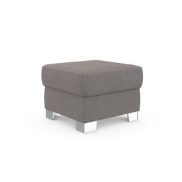 DOMO collection Hocker &raquo;Anzio&laquo; wahlweise mit Federkern braun B/H/T: 59cm x 43cm x 59cm, Feinstruktur, Mit Federkern
