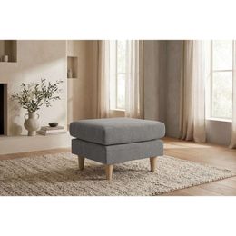 OTTO home Polsterhocker &raquo;Arellano, Breite 63 cm&laquo; klassisches Design, mit Massivholzf&uuml;&szlig;en, Webstoff fein, Chenille 100% Polyester B/H/T: 63cm x 47cm x 