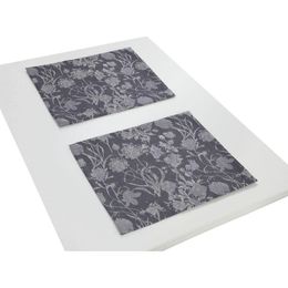 Adam Platzset &raquo;Flower Cuv&eacute;e Light&laquo; blau Obermaterial: 100% Baumwolle B/L: 30cm x 40cm, 2 Stk., Bio-Baumwolle, eckig