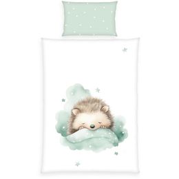 Baby Best Babybettw&auml;sche &raquo;babybest Kleiner Igel&laquo; 2 Stk. Wendebettw&auml;sche bunt Renforc&eacute;, Obermaterial: 100% Baumwolle B/L: 100cm x 135cm, Renforc&eacute;, B/L: 40cm x 