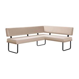 OTTO home Eckbank &raquo;Gabi Esszimmerbank, Bank, K&uuml;chenbank, Polsterbank&laquo; Gestell aus matt-schwarzem Flachmetall, stabil, 2-Stoff-Design beige 